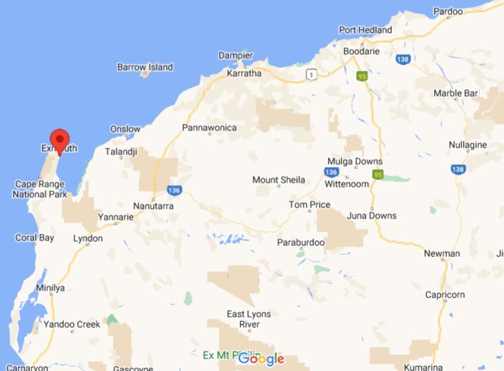 Where Is Exmouth Western Australia Australia See Area Map More