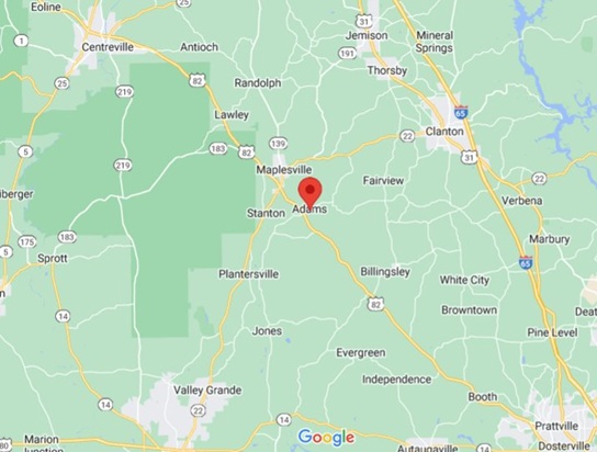 Where is Adams, Alabama? see regional map & more