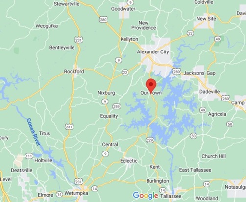 Where is Our Town, Alabama? see regional map & more