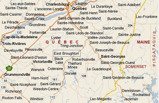 Where is East Broughton, Quebec regional map & More