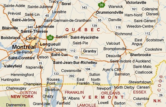 Where is Granby, Quebec area map & More