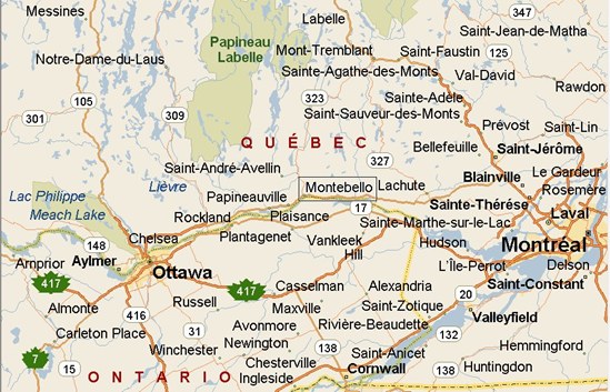 Where is Montebello, Quebec area map & More