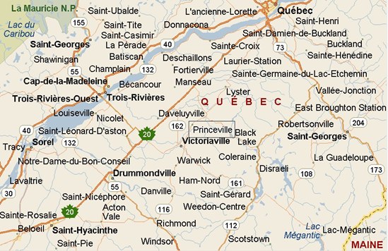 Where is Princeville, Quebec regional map & More