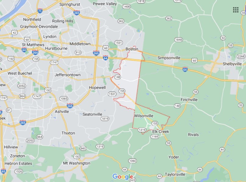 40023 Zip Code Area Map Details 40023 Zip Code Area Map Details