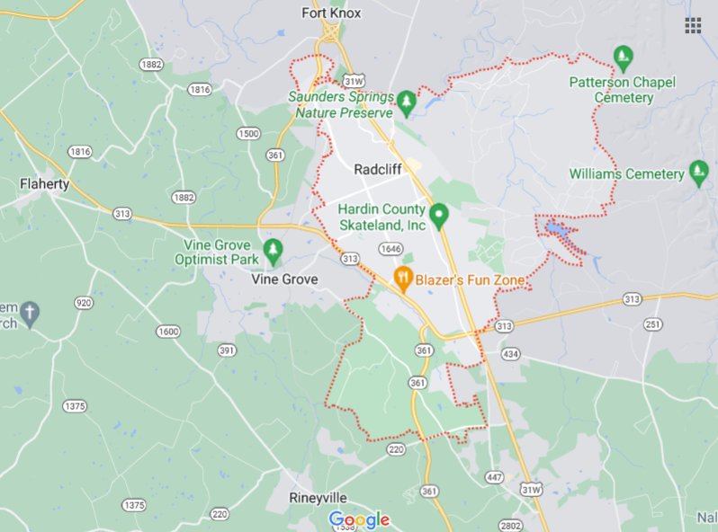 40160 Zip Code Area Map Details 40160 Zip Code Area Map Details