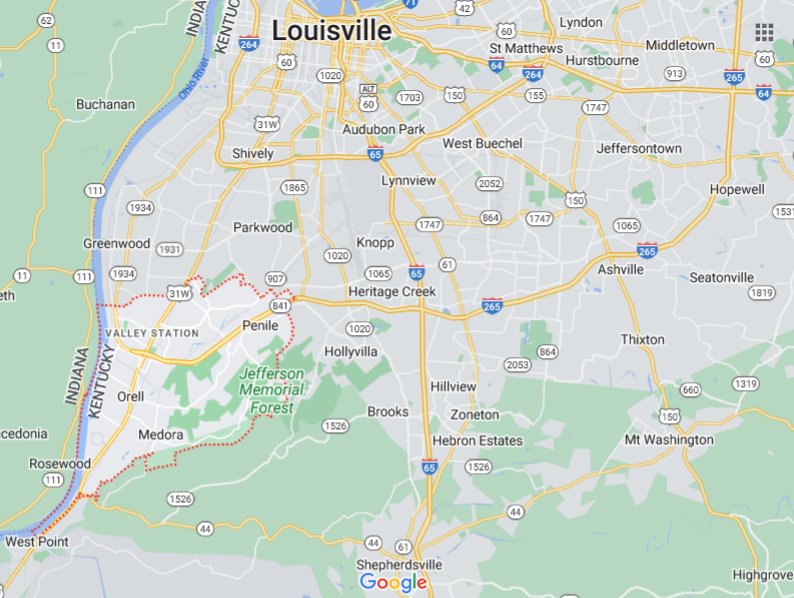 40272 Zip Code Area Map Details 40272 Zip Code Area Map Details