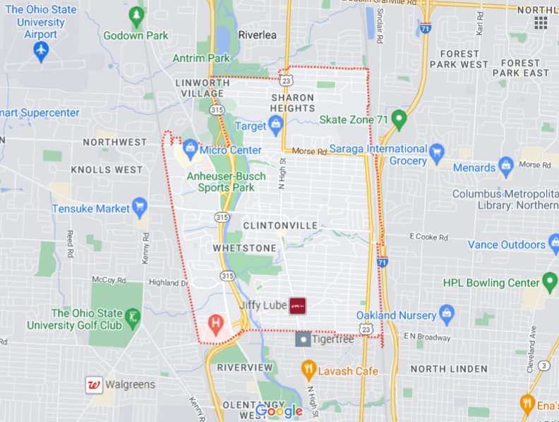 43214 Zip Code Area Map Details