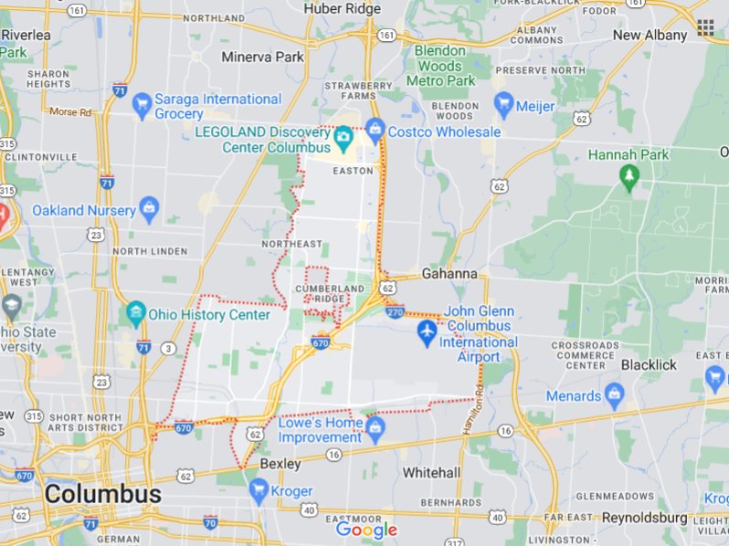 43219 Zip Code Area Map Details 43219 Zip Code Area Map Details