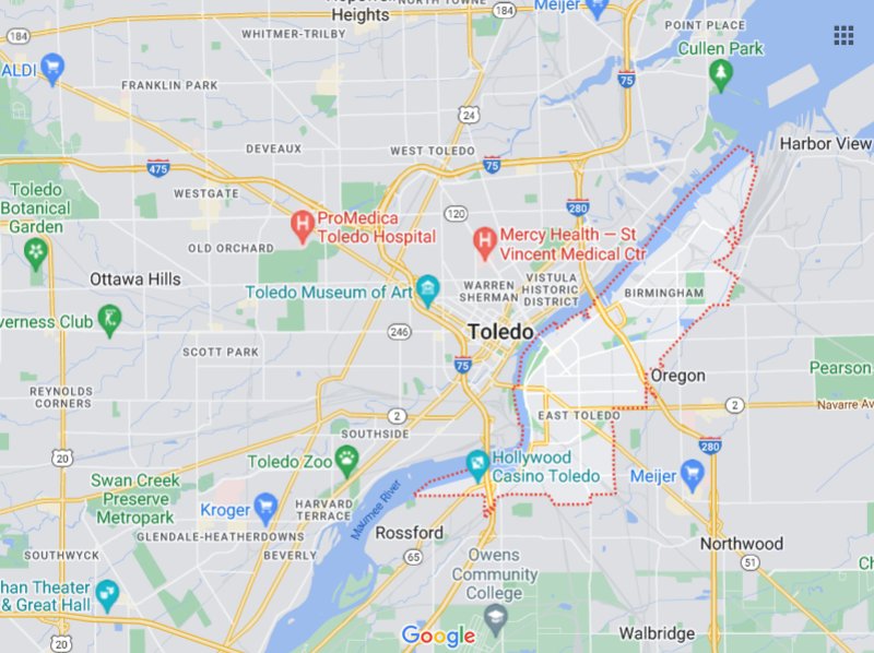 43605 Zip Code Area Map Details 43605 Zip Code Area Map Details