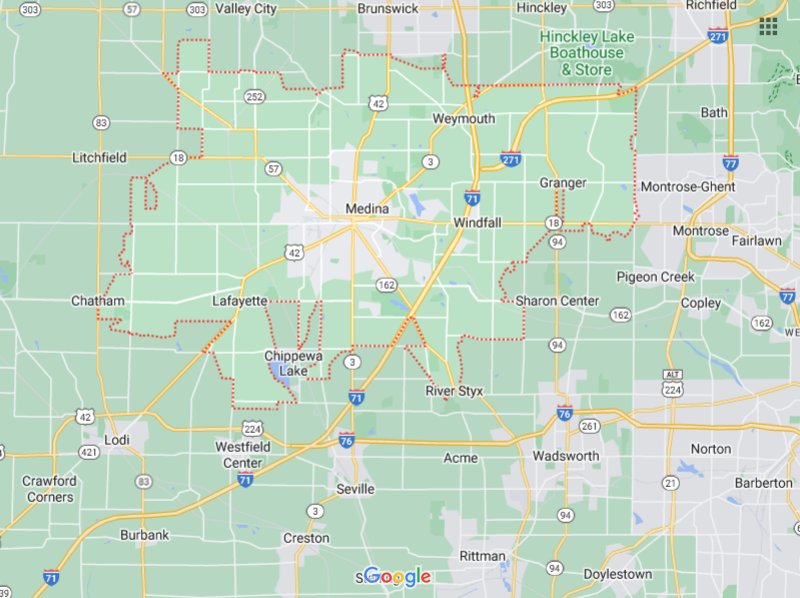 44256 Zip Code Area Map Details 44256 Zip Code Area Map Details