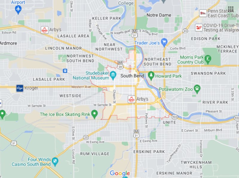 46601 Zip Code Area Map Details 46601 Zip Code Area Map Details