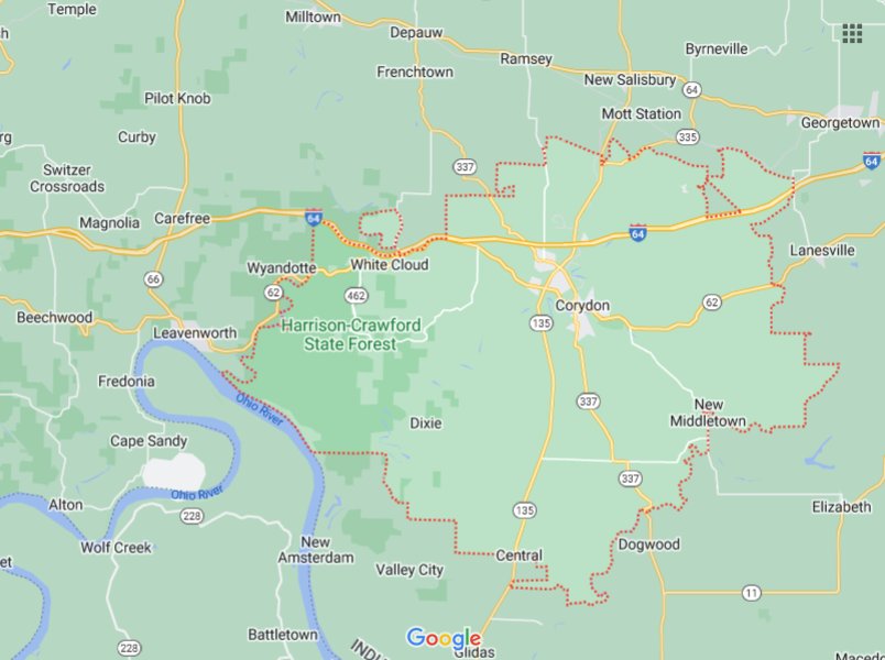 Where Is 47112 Zip Code Regional Map Details