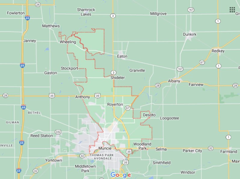 47303 Zip Code Area Map Details