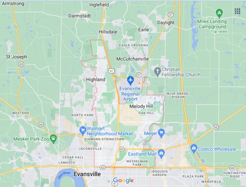 47711 Zip Code Area Map Details