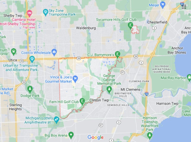 48038 Zip Code Area Map Details 48038 Zip Code Area Map Details
