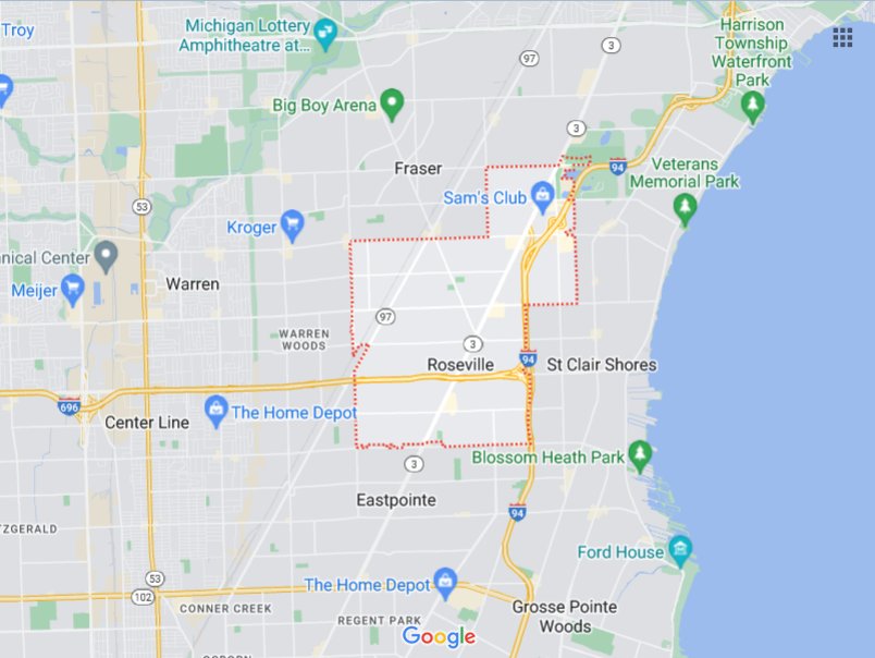48066 Zip Code Area Map Details 48066 Zip Code Area Map Details