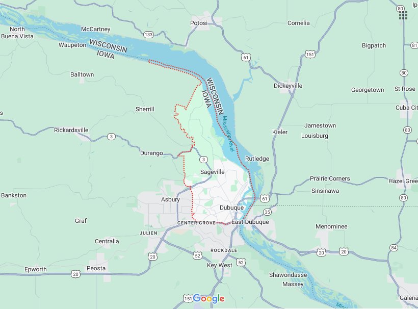 52001 Zip Code Area Map Details 52001 Zip Code Area Map Details