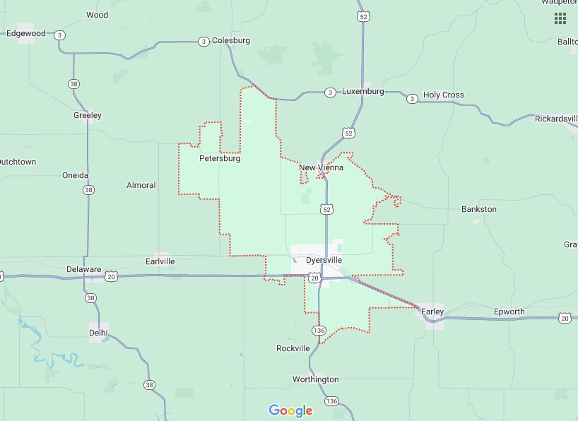 52040 Zip Code Area Map Details 52040 Zip Code Area Map Details