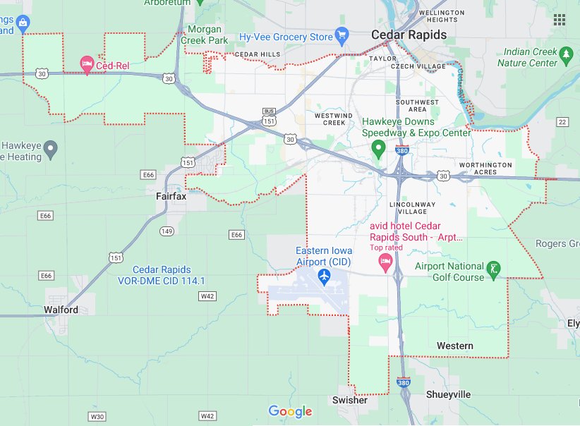 52404 Zip Code Area Map Details 52404 Zip Code Area Map Details