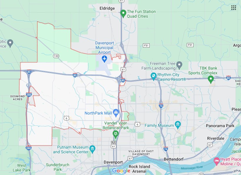 52806 Zip Code Area Map Details 52806 Zip Code Area Map Details