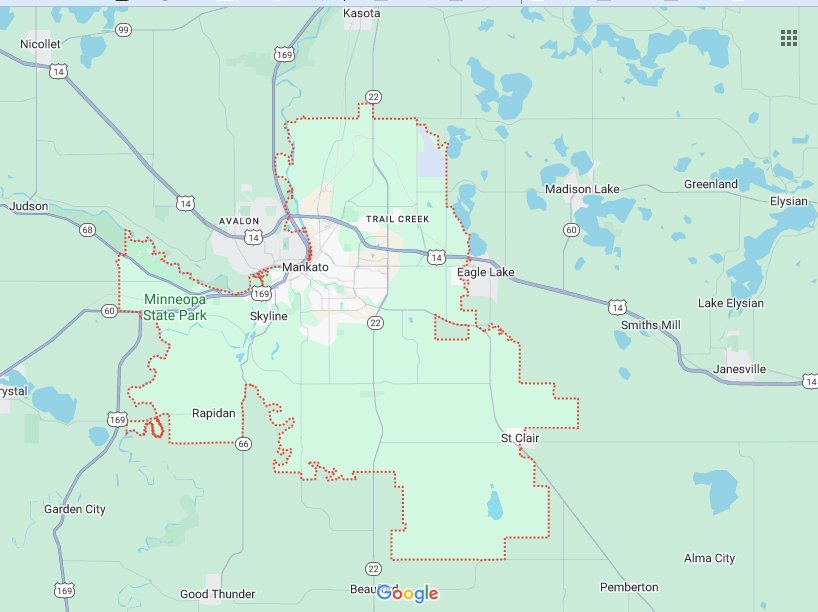 56001 Zip Code Area Map Details 56001 Zip Code Area Map Details